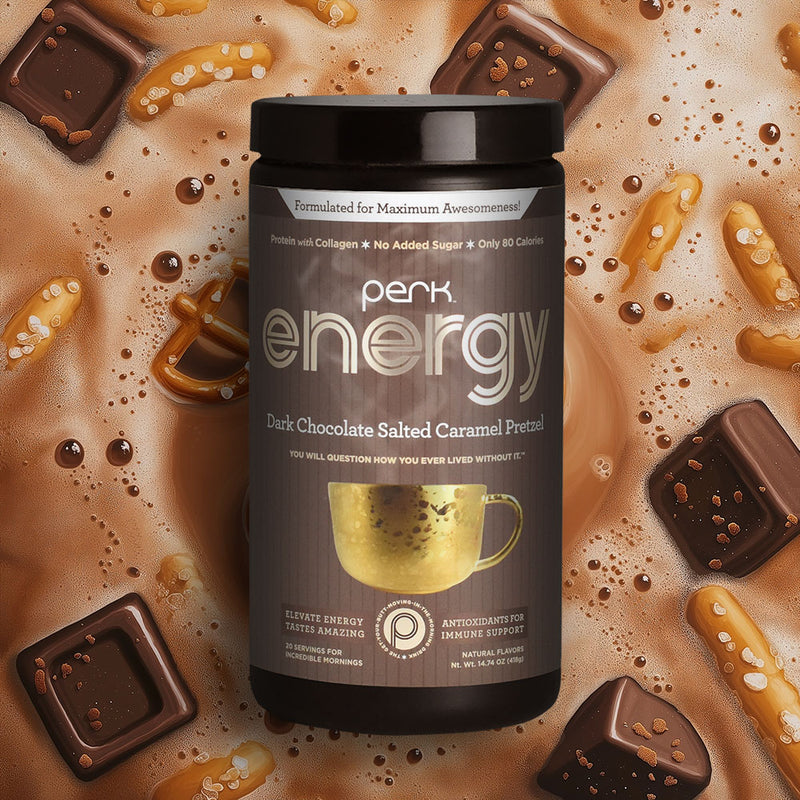 Energy Dark Chocolate Salted Caramel Pretzel – Perk Energy
