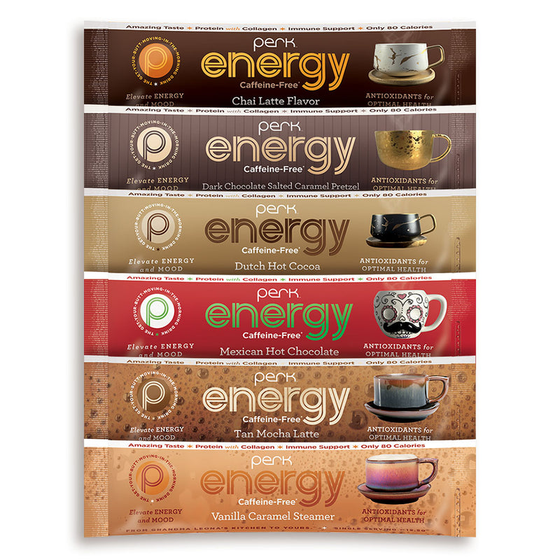 Energy CAFFEINE-FREE Sampler - 6 Stick Packs – Perk Energy