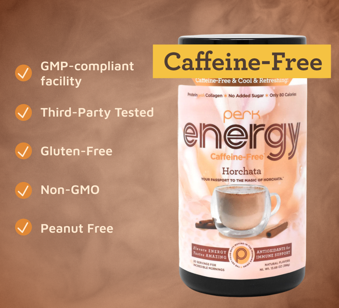 Energy CAFFEINE-FREE Tan Mocha Latte – Perk Energy